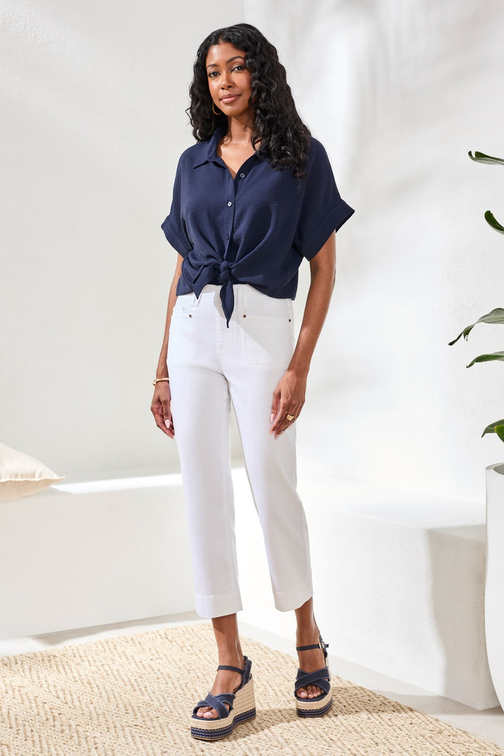 Comfort Stretch Pull-On Kick Flare Capris-White – Tribal® Fashion