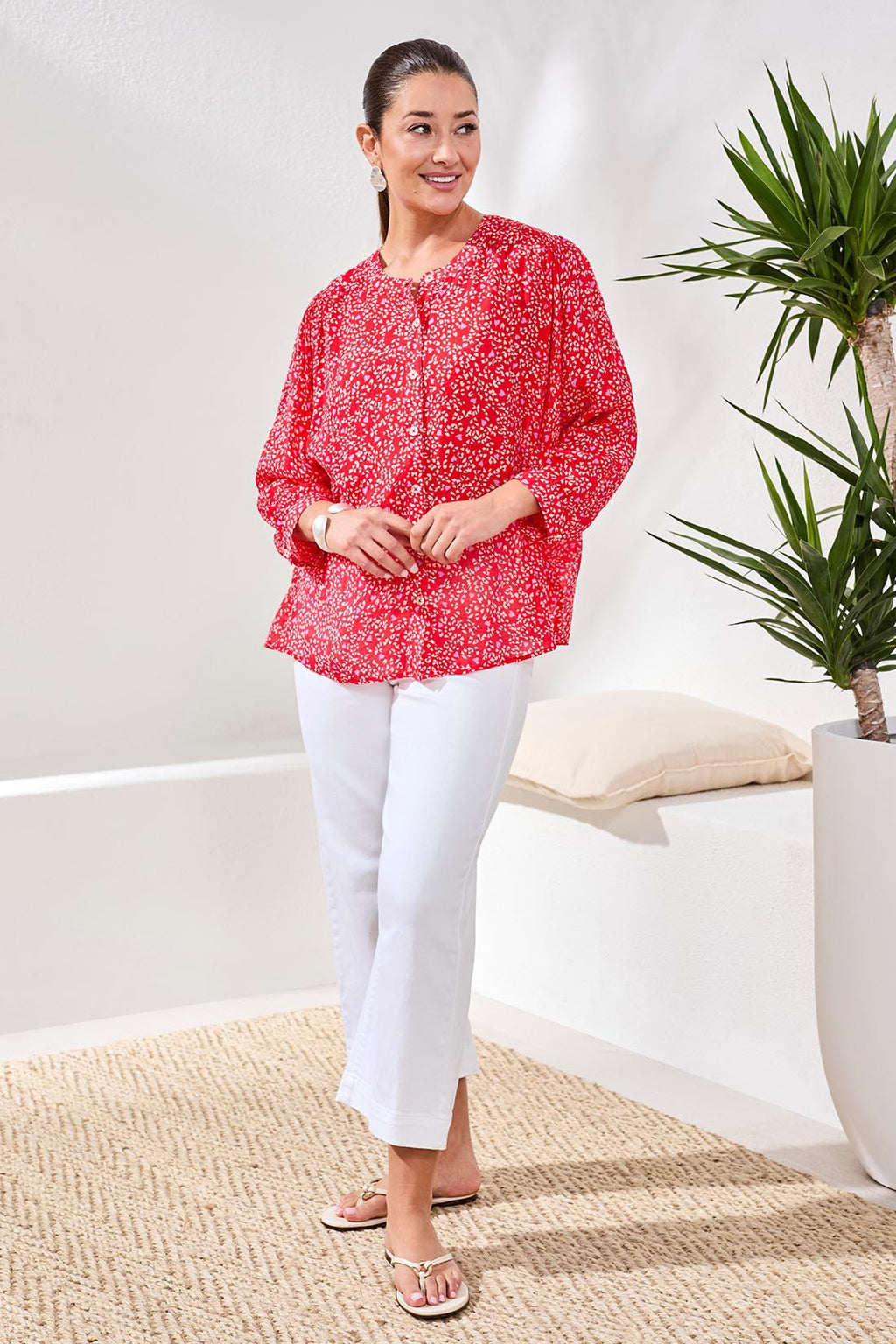 Flowy Dolman Sleeve Blouse-Rouge – Tribal® Fashion