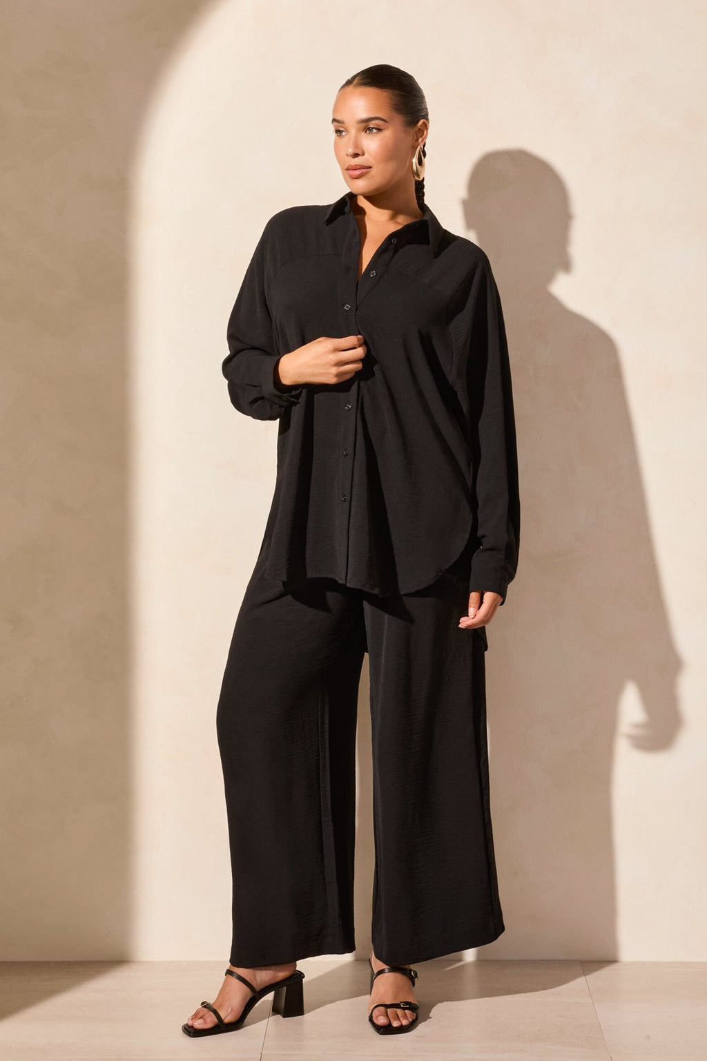 Stretch Woven Flowy Raglan Sleeve Shirt-Nightfall – Tribal® Fashion